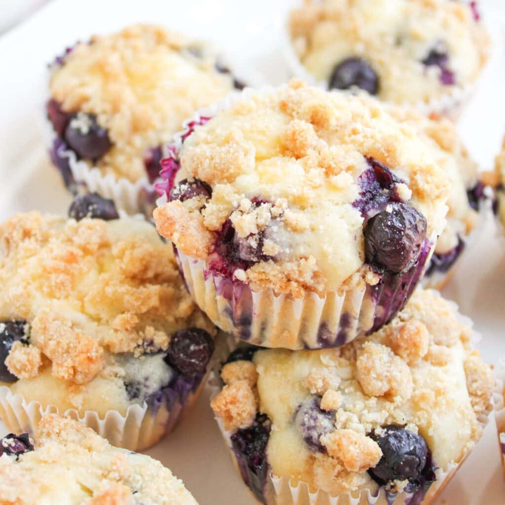 Easy Blueberry Cheesecake Muffins With Crumble Topping